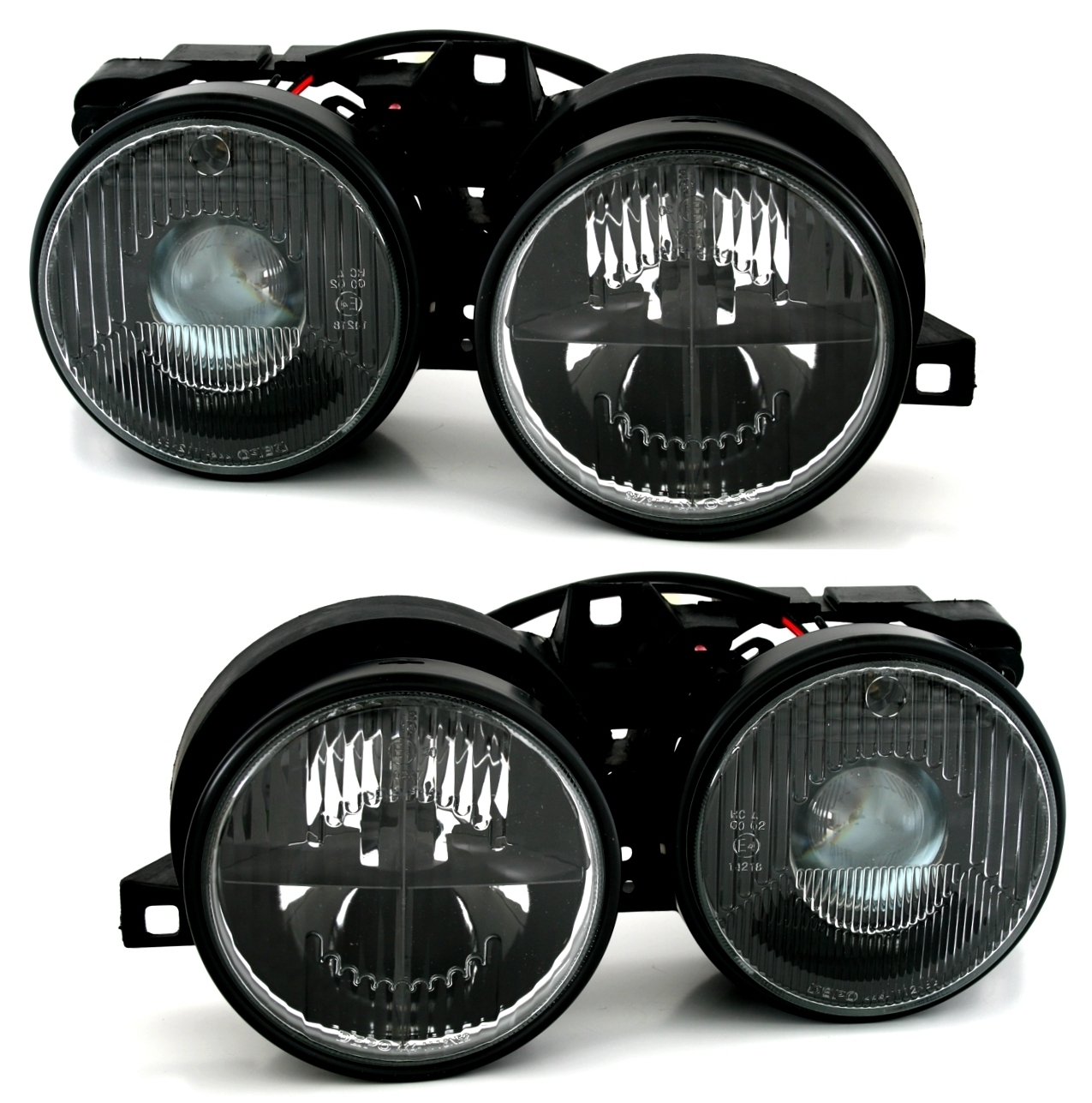 Headlights set 3er BMW e30 in Black with crosshairs + de Lens Pair h1 ...