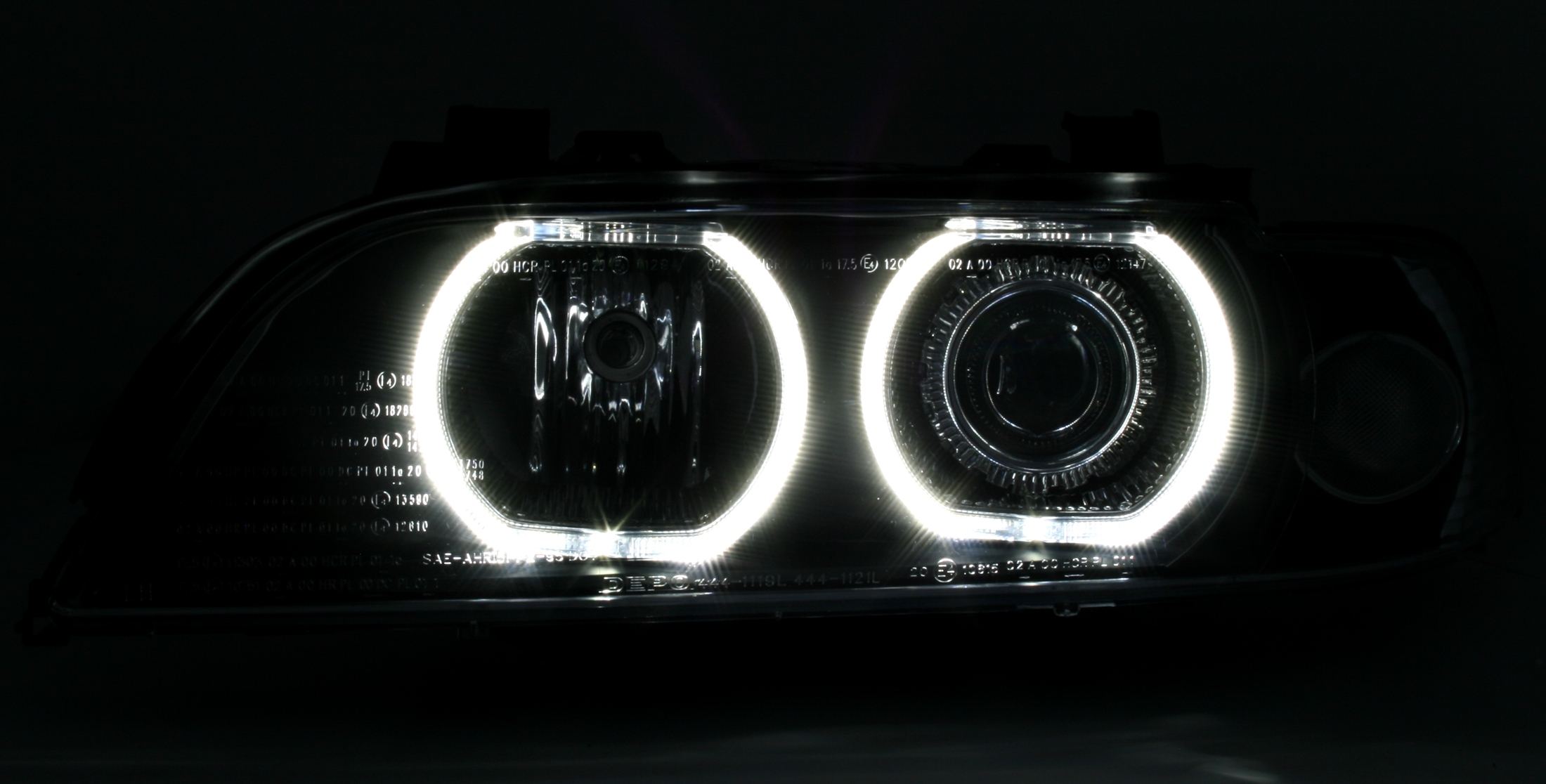 Angel Eyes Scheinwerfer Set für 5er BMW E39 1995-2000 V2 LED Ringe Schwarz H7 | eBay